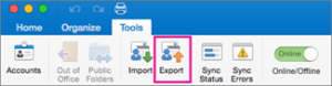 How do I Export and Save Emails from Outlook for Mac on MacBook?